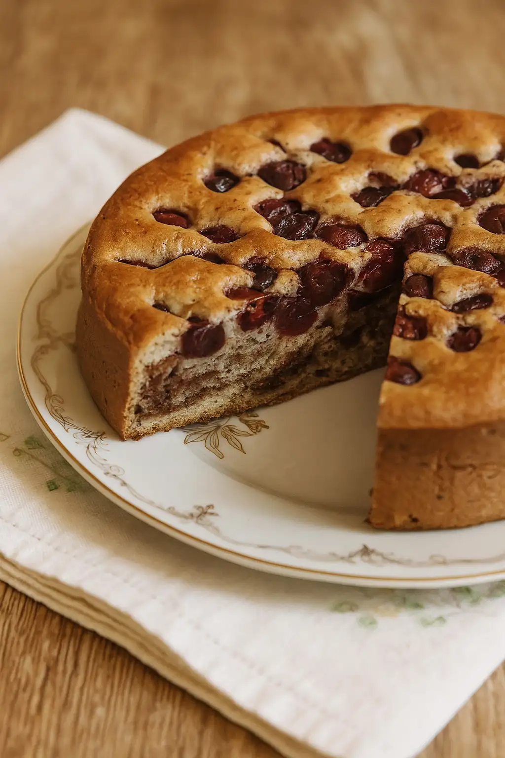 Saftiger Rührkuchen mit Kirschen und Schokosplittern - Best Rezepte