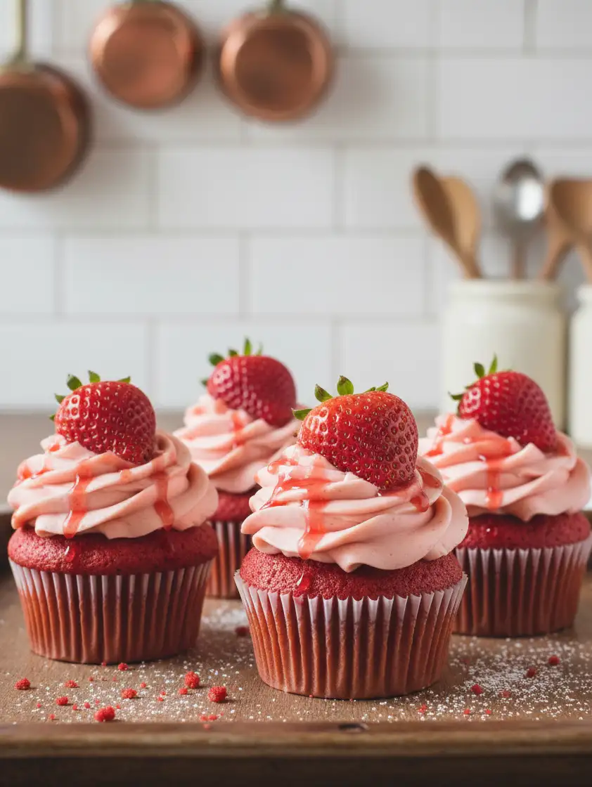 Erdbeer-Shortcake-Drip-Cupcakes - Best Rezepte
